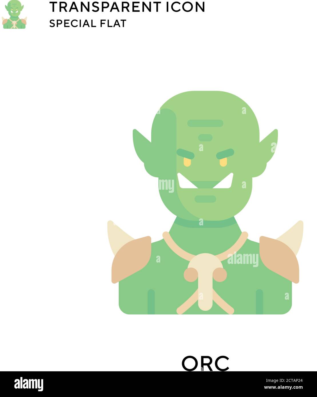 Orc vector icon. Flat style illustration. EPS 10 vector Stock Vector ...