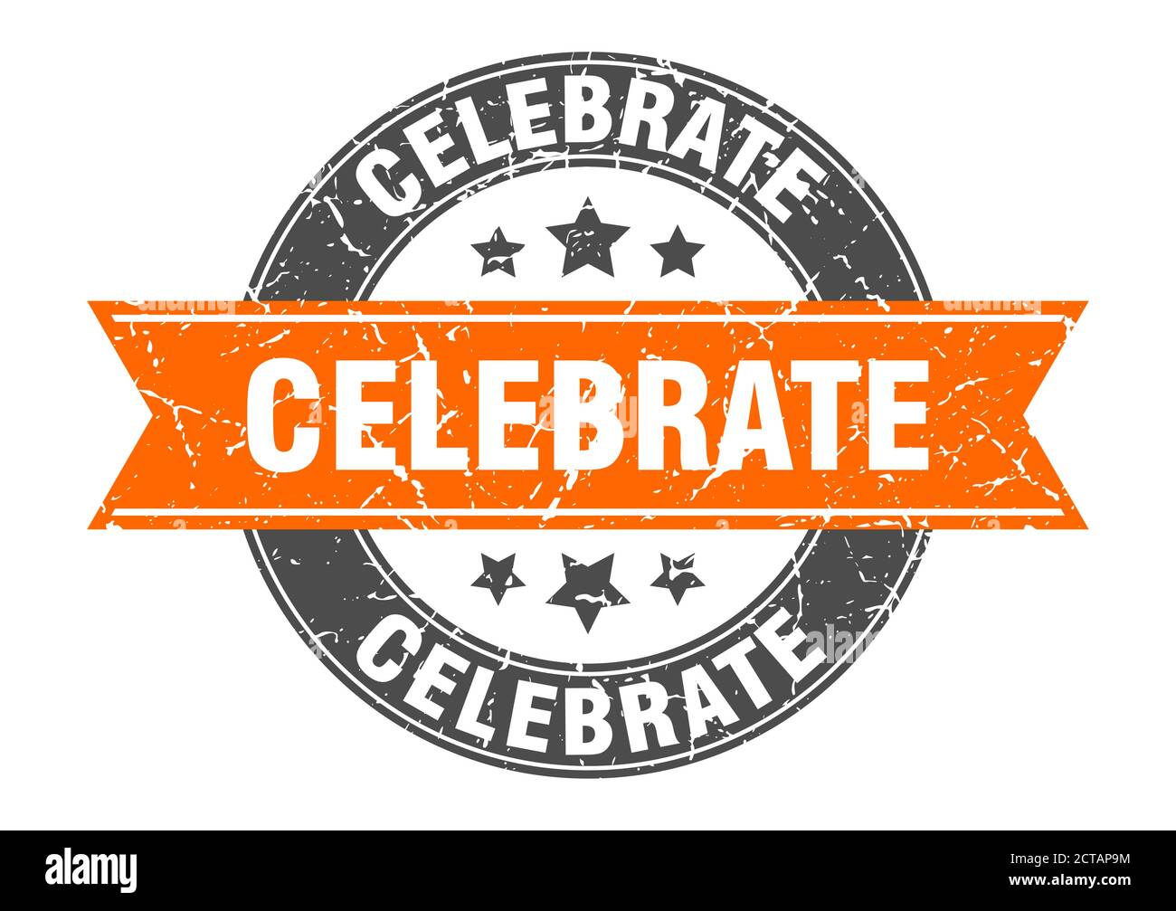 celebrate round stamp with ribbon. sign. label Stock Vector Image & Art ...