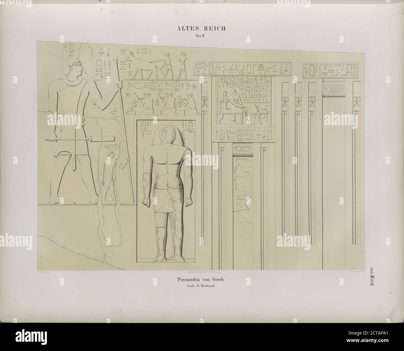 Dynastie IV. Pyramiden von Giseh Jîzah, Grab 75. Westwand., still image ...