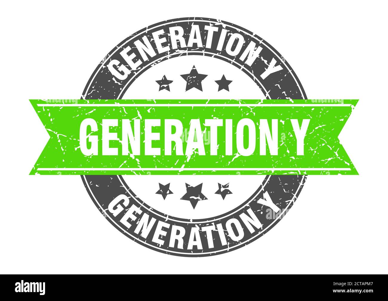 generation y round stamp with ribbon. sign. label Stock Vector Image ...