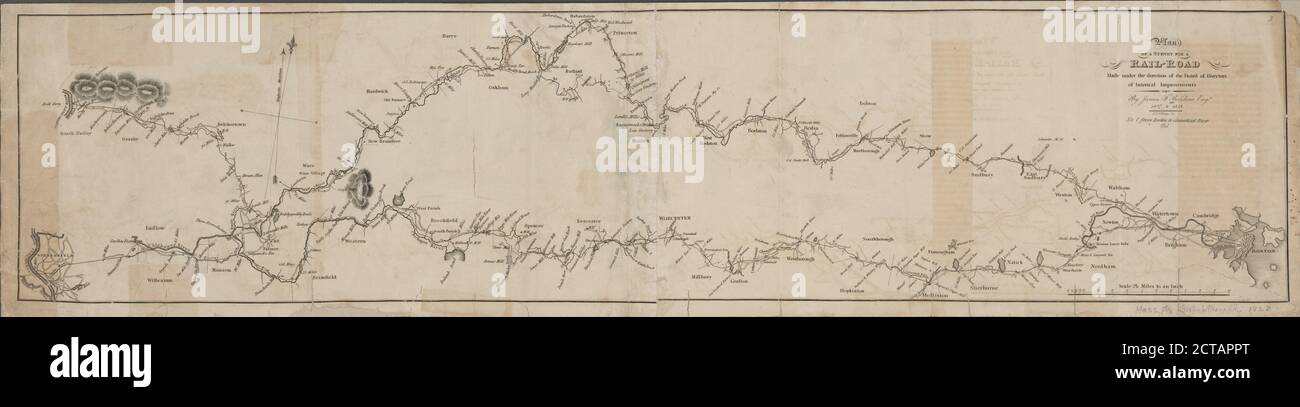 Plan of a survey for a rail-road, cartographic, Maps, 1828, Baldwin ...