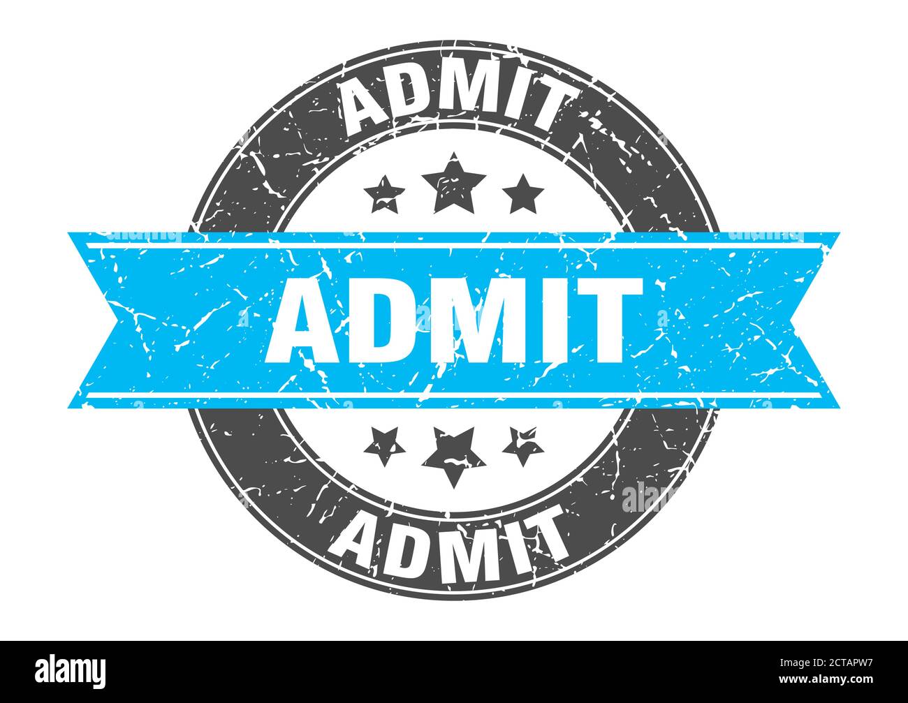 admit round stamp with ribbon. sign. label Stock Vector Image & Art - Alamy