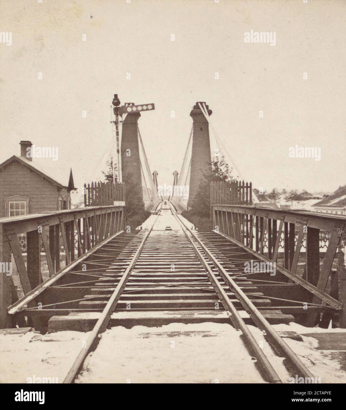 Railroad, top of Suspension Bridge., Heywood, John B. (d. 1870 ), New ...