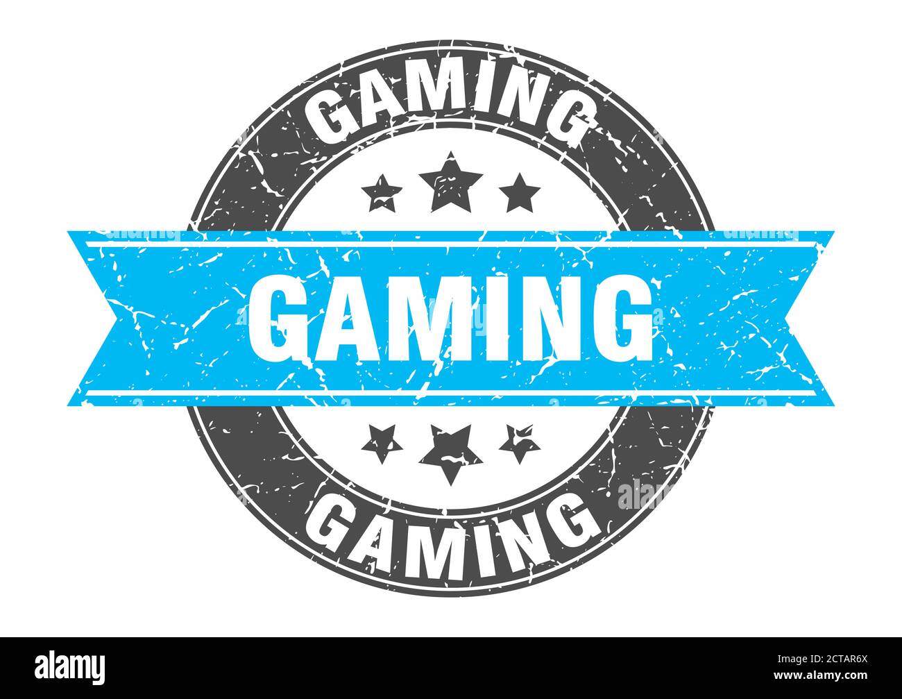 gaming round stamp with ribbon. sign. label Stock Vector Image & Art ...