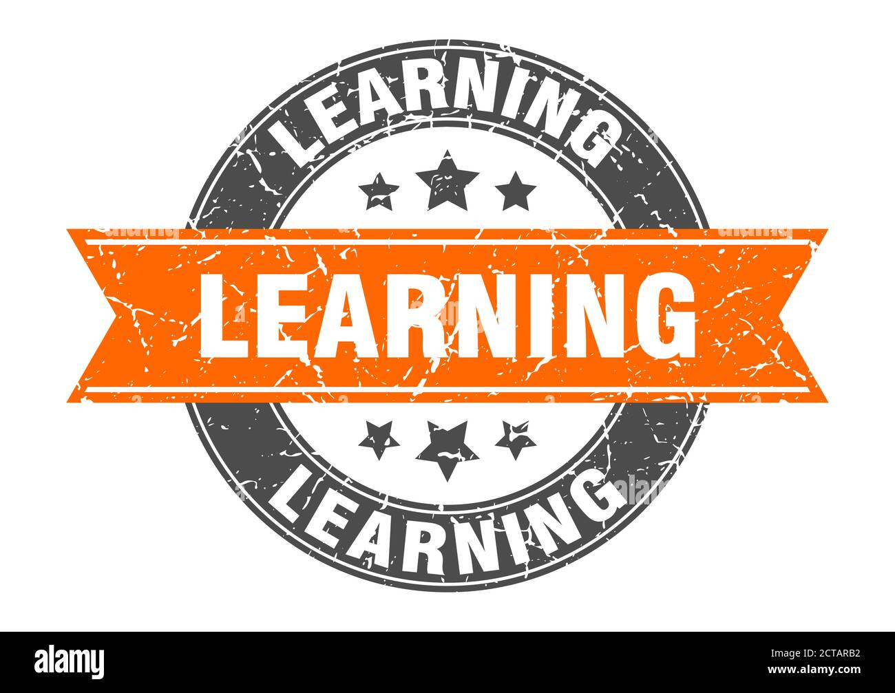 learning round stamp with ribbon. sign. label Stock Vector Image & Art ...