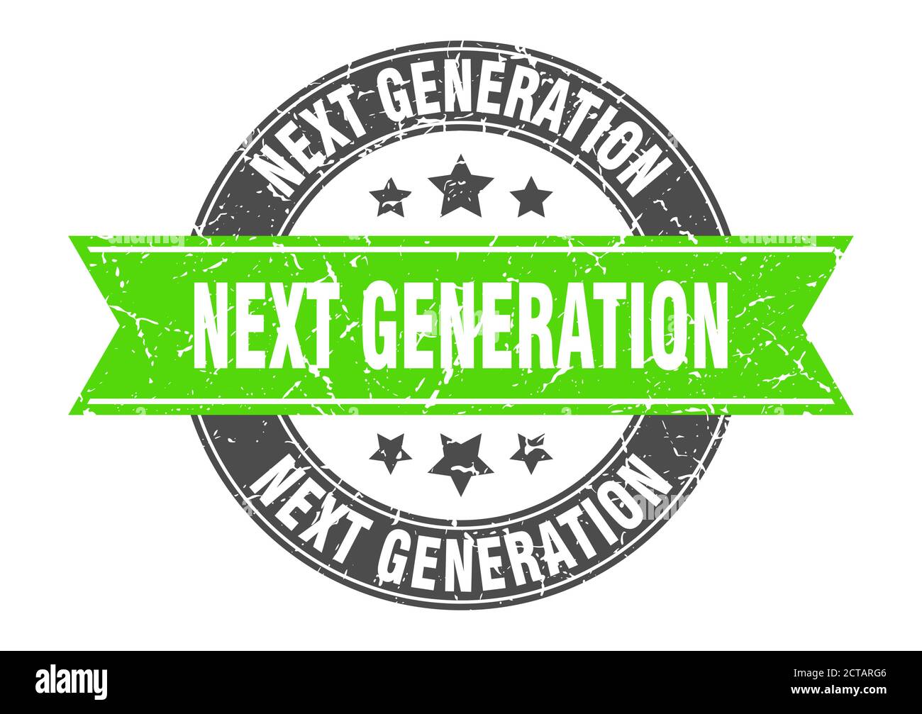 next generation round stamp with ribbon. sign. label Stock Vector Image ...