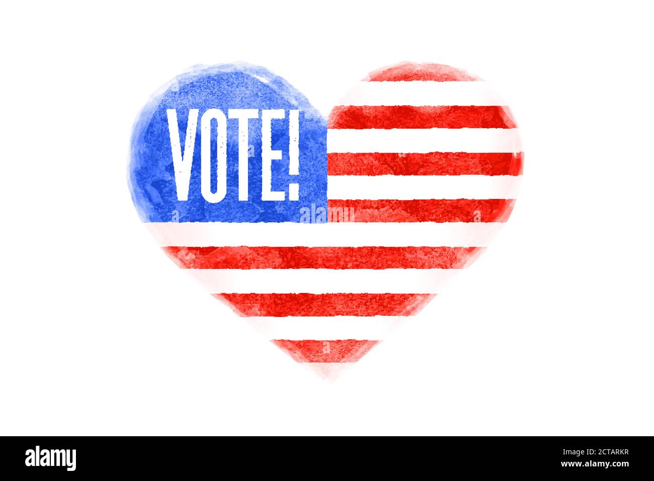 Vote, USA. Poster of heart shape, text Vote Stock Vector Image & Art ...