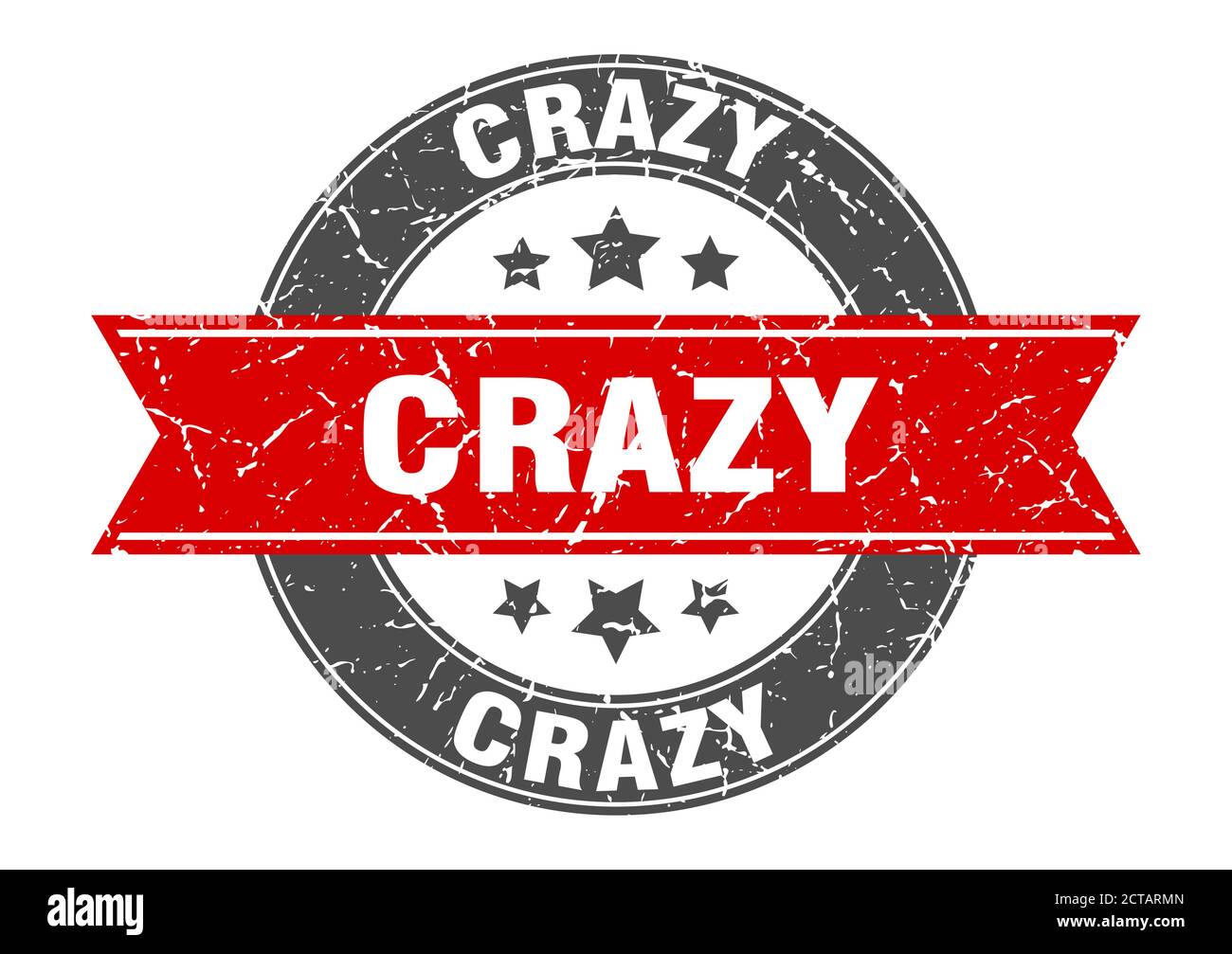 crazy round stamp with ribbon. sign. label Stock Vector Image & Art - Alamy