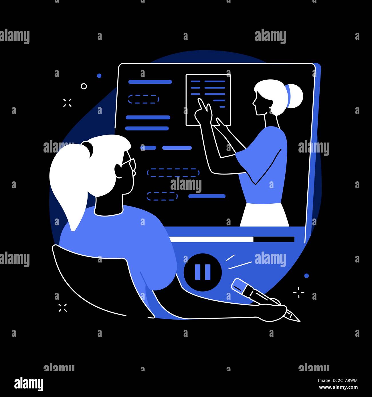 Recorded classes abstract concept vector illustration Stock Vector ...