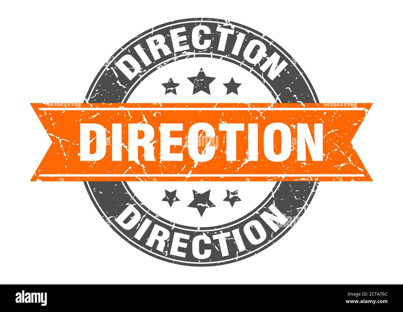 direction round stamp with ribbon. sign. label Stock Vector Image & Art ...