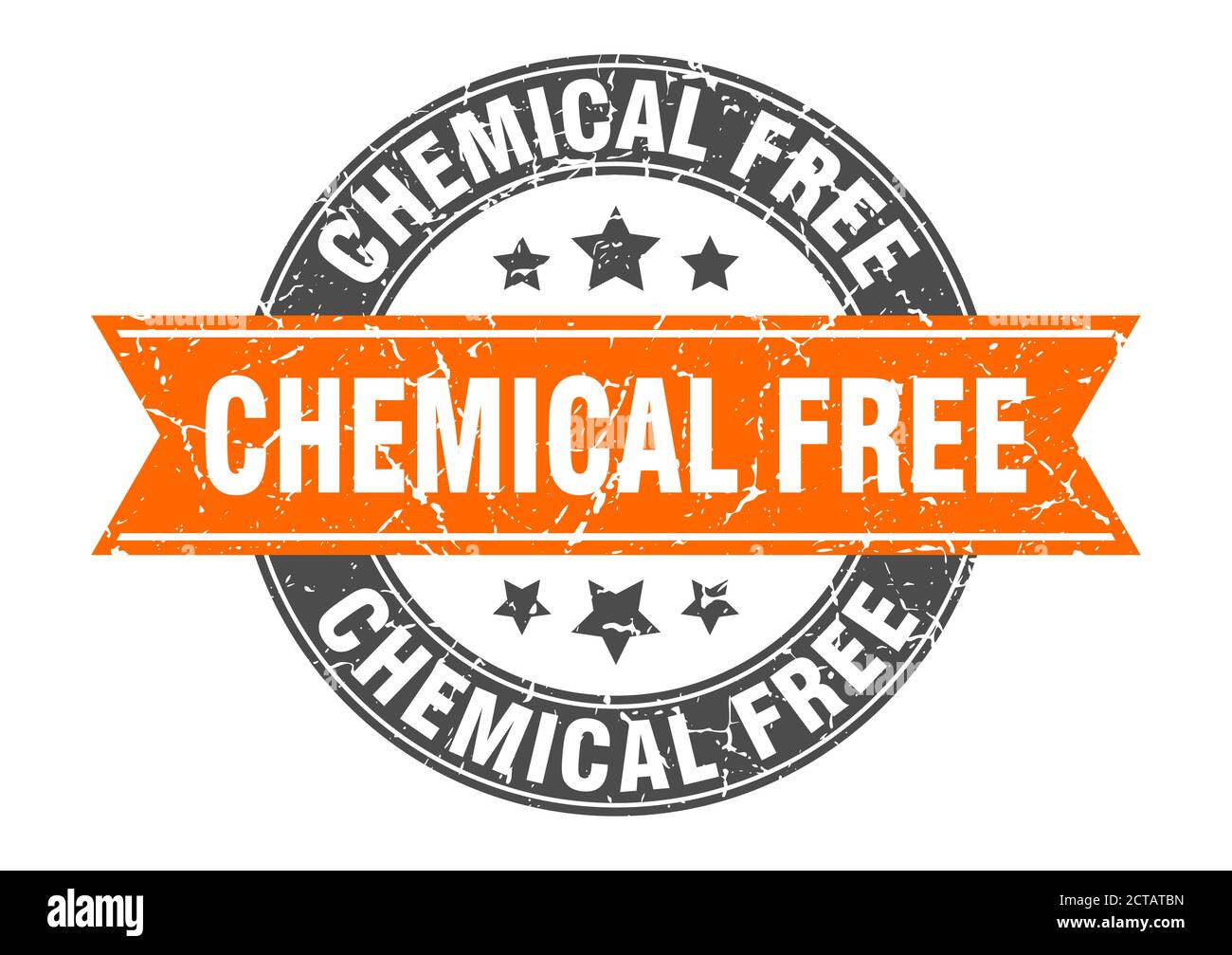 chemical free round stamp with ribbon. sign. label Stock Vector Image ...