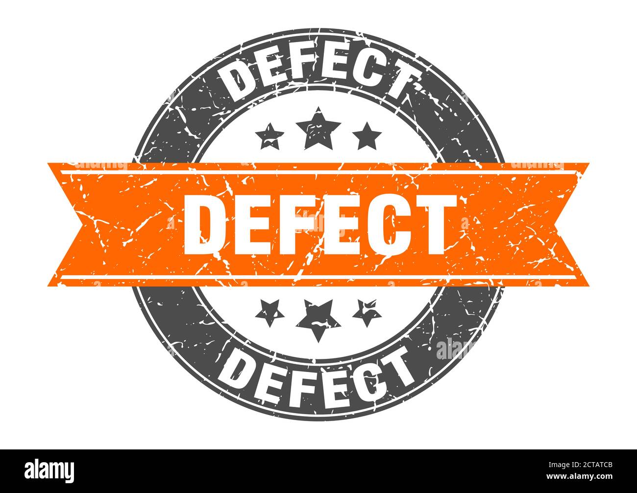 defect round stamp with ribbon. sign. label Stock Vector Image & Art - Alamy