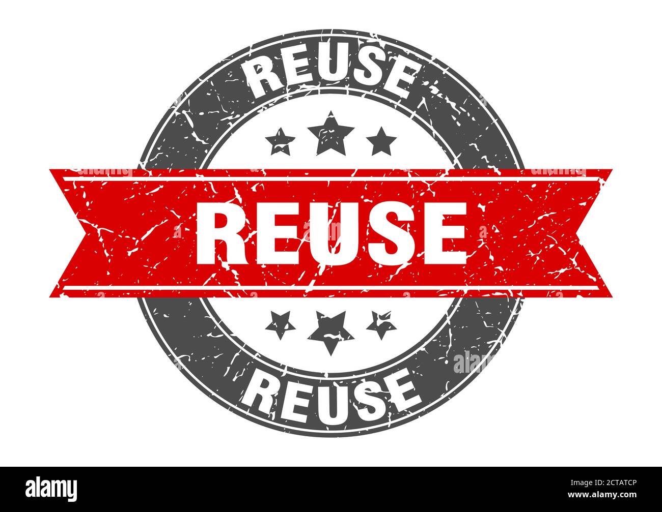 reuse round stamp with ribbon. sign. label Stock Vector Image & Art - Alamy