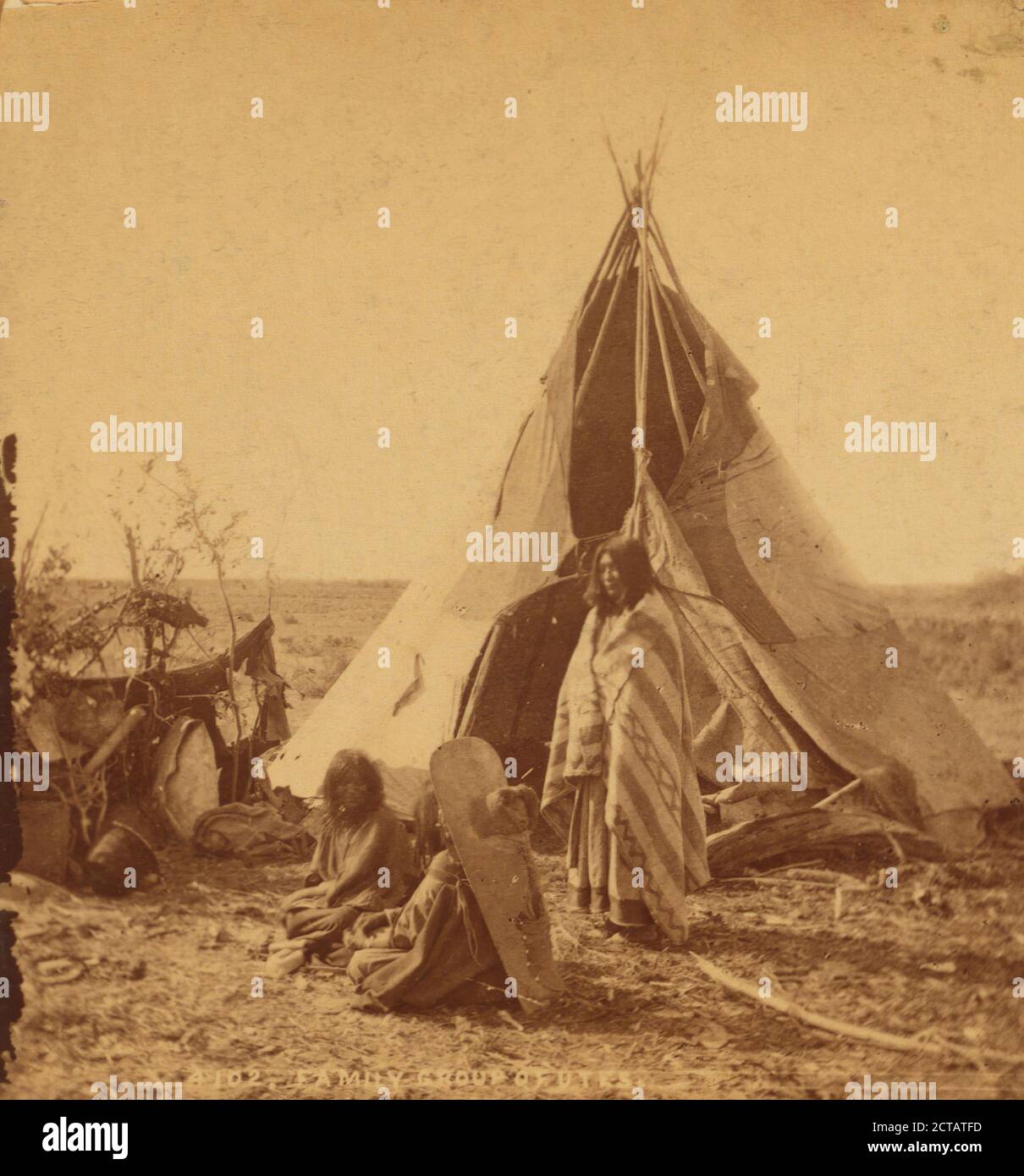 Family group of Utes., Jackson, William Henry (1843-1942 Stock Photo ...