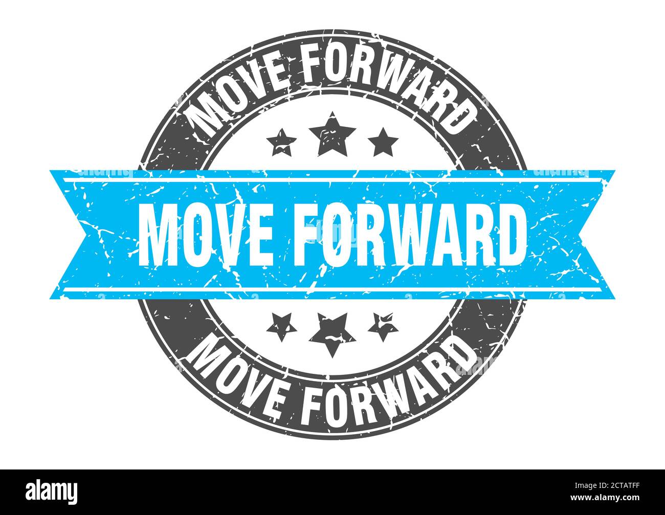 move forward round stamp with ribbon. sign. label Stock Vector Image ...