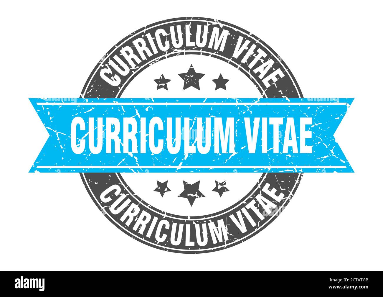 curriculum vitae round stamp with ribbon. sign. label Stock Vector ...