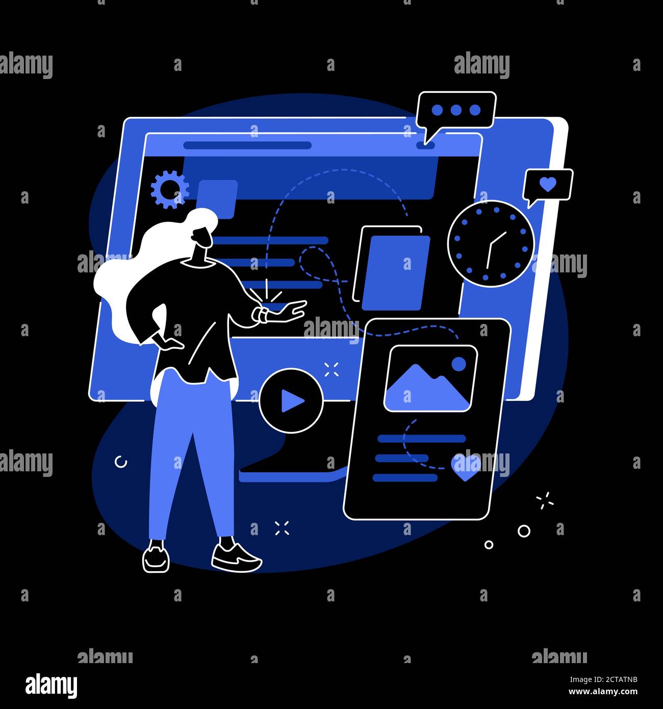 Social media management abstract concept vector illustration Stock ...