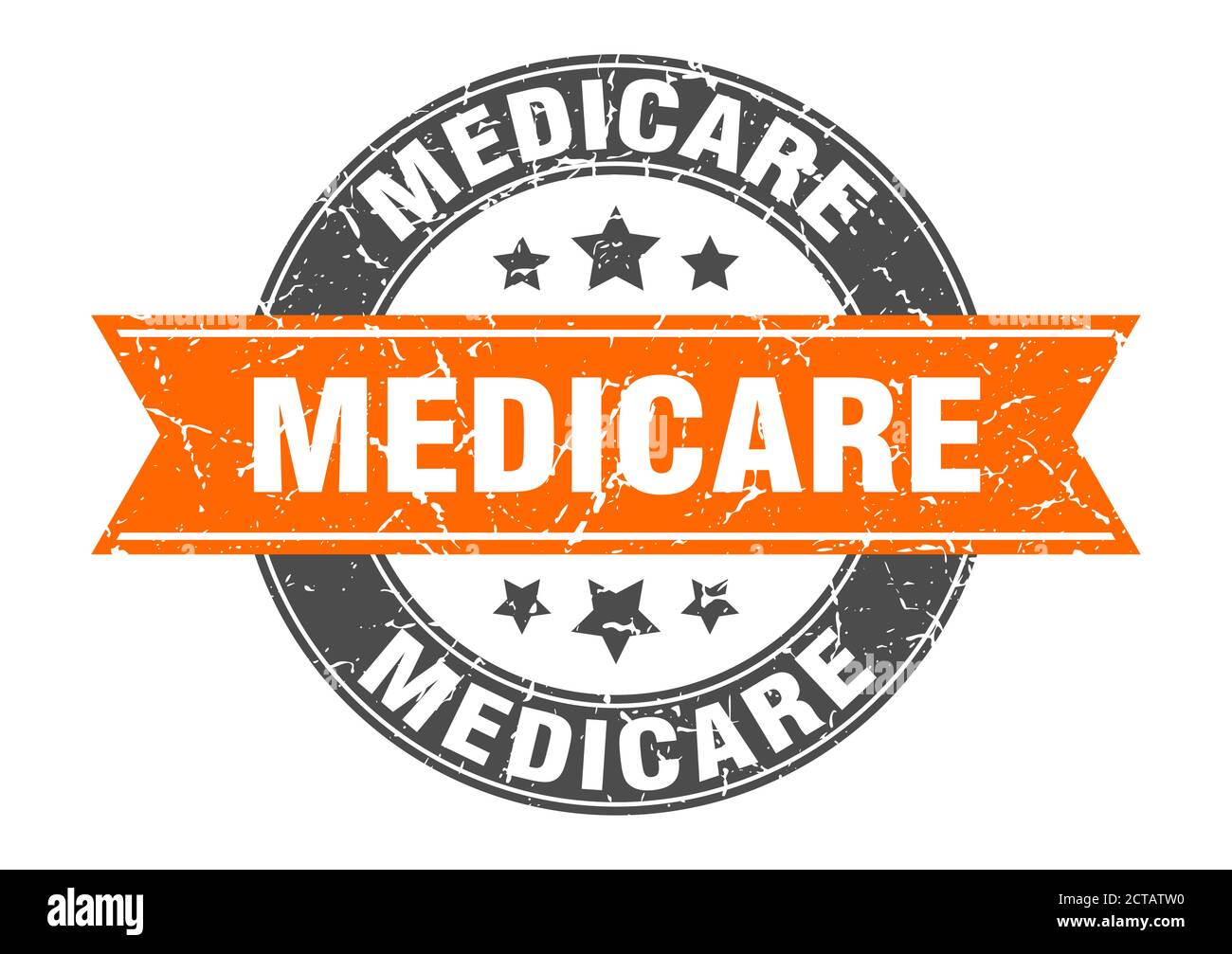 medicare round stamp with ribbon. sign. label Stock Vector Image & Art ...