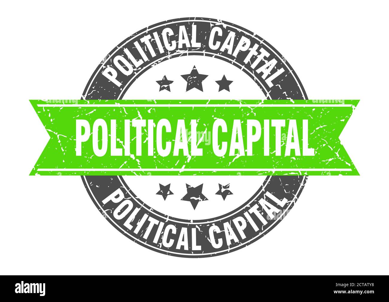 political capital round stamp with ribbon. sign. label Stock Vector ...