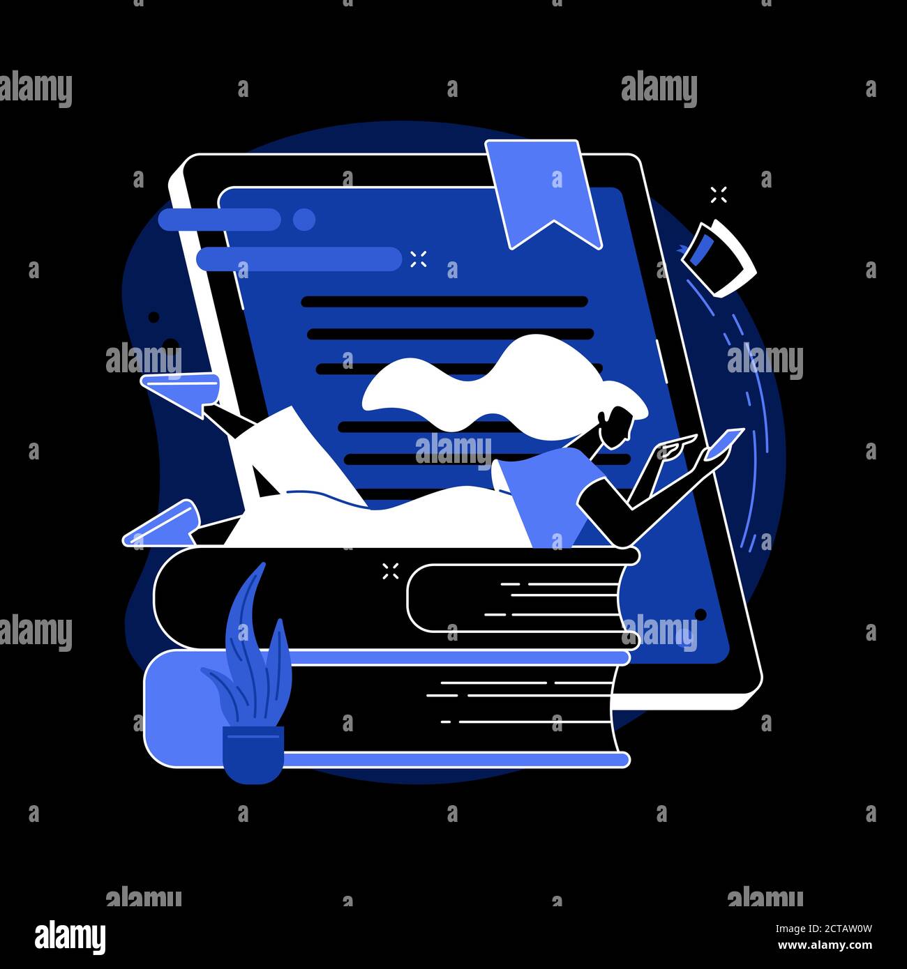 Digital reading abstract concept vector illustration Stock Vector Image ...