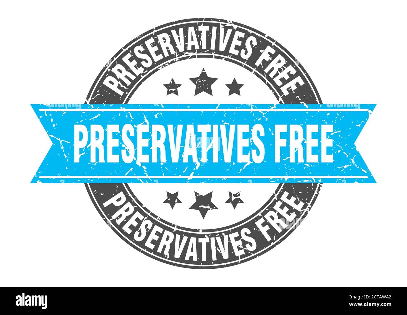 preservatives free round stamp with ribbon. sign. label Stock Vector ...