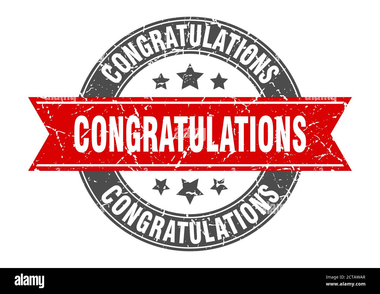 congratulations round stamp with ribbon. sign. label Stock Vector Image ...