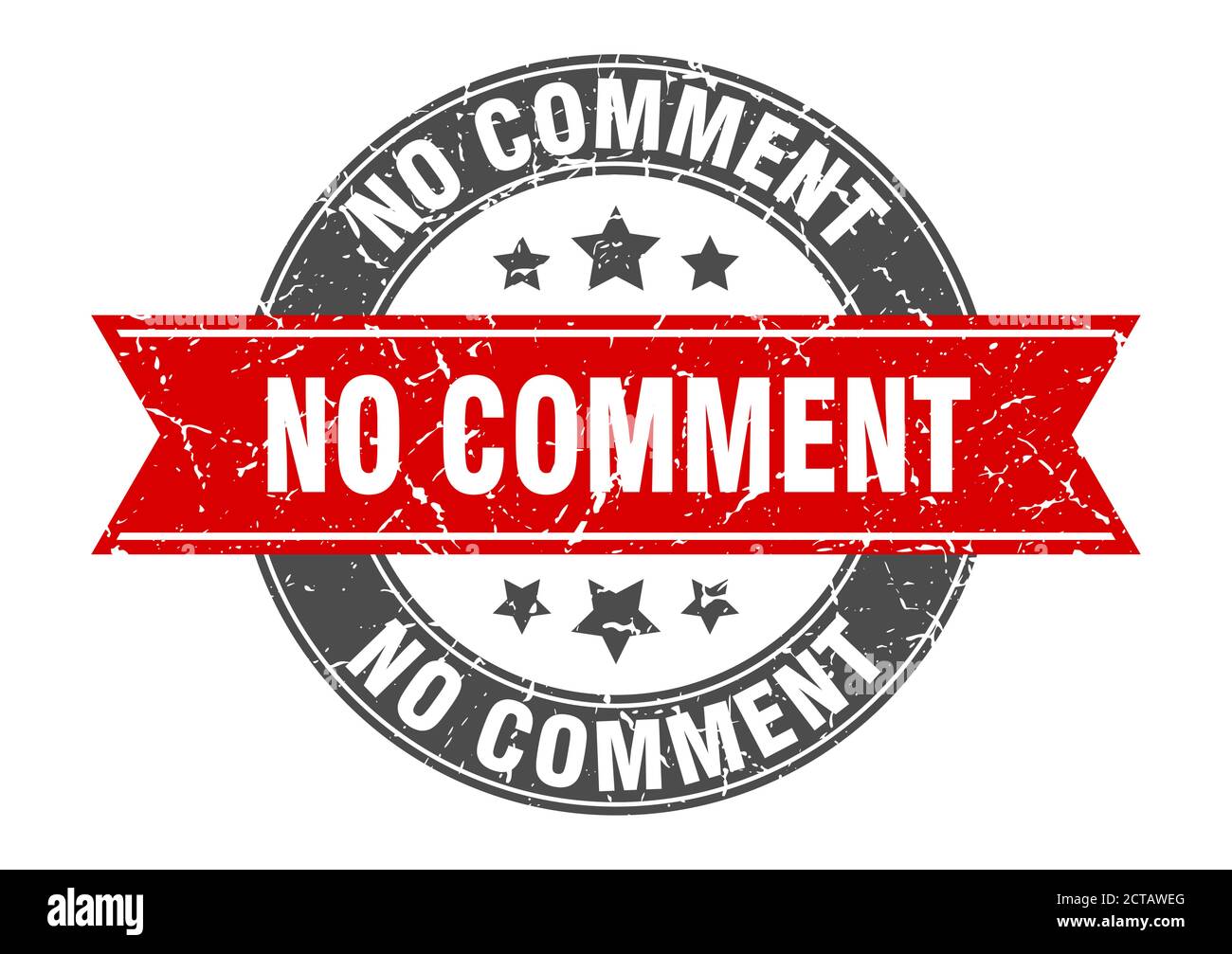 no comment round stamp with ribbon. sign. label Stock Vector Image ...