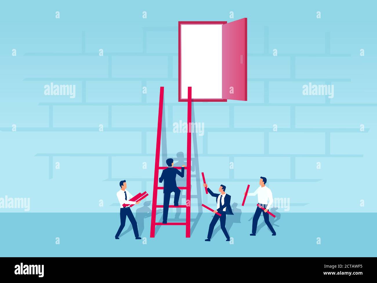 Working up a ladder Stock Vector Images - Alamy