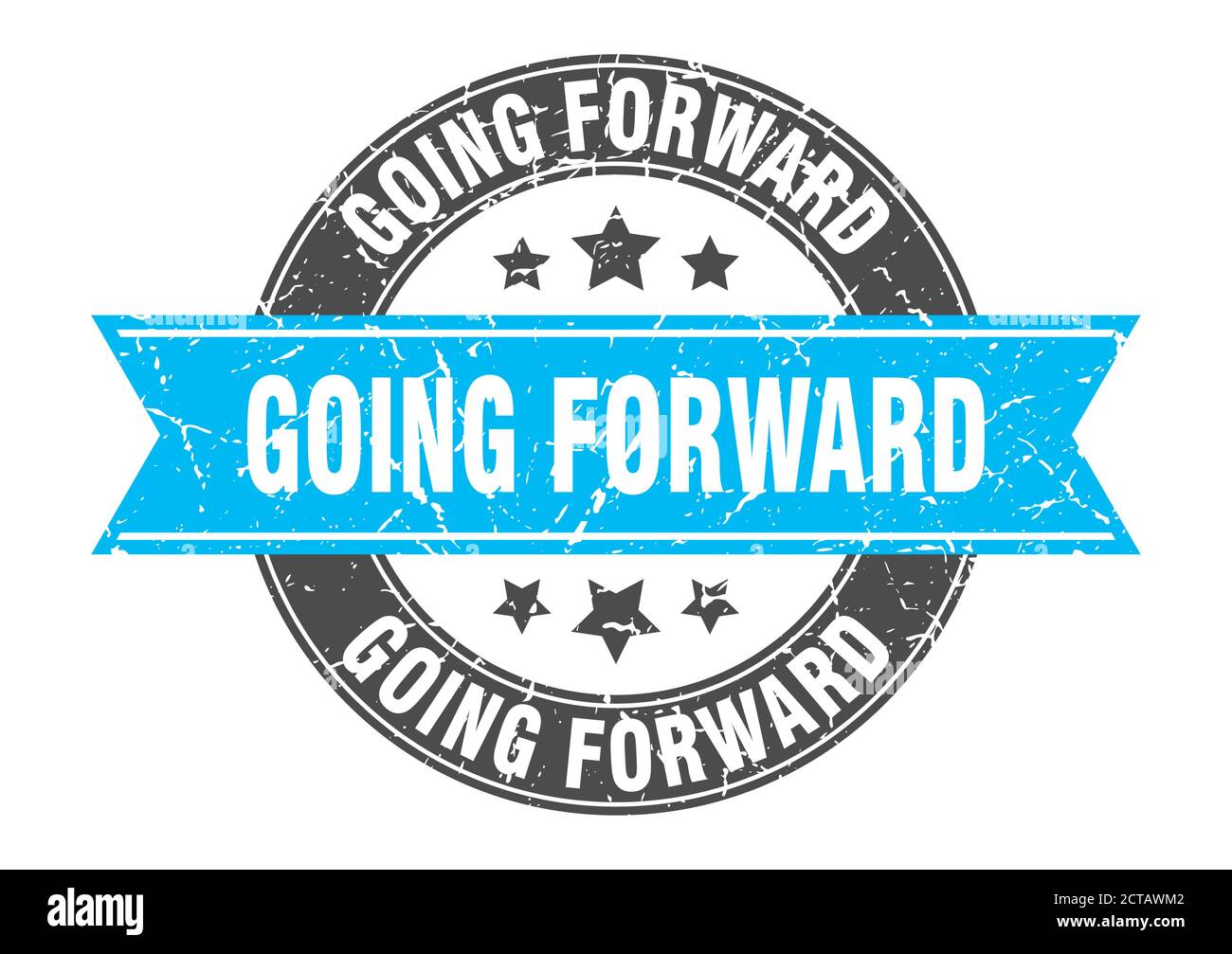 going forward round stamp with ribbon. sign. label Stock Vector Image ...