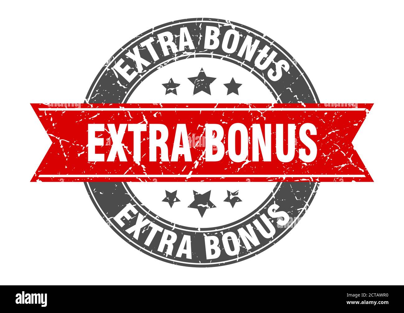 extra bonus round stamp with ribbon. sign. label Stock Vector Image ...