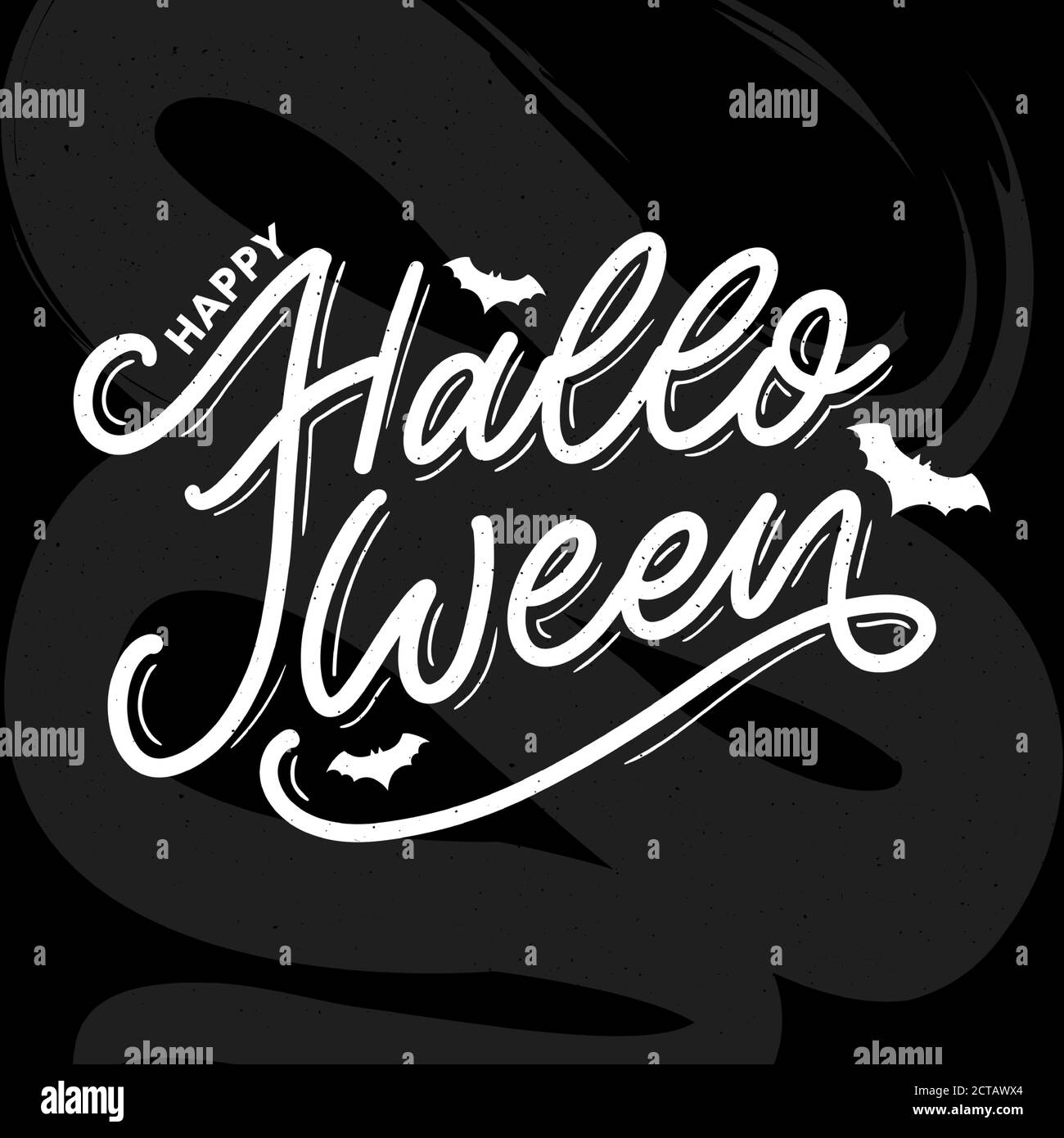 Halloween lettering greeting card calligraphy text brush black vector ...