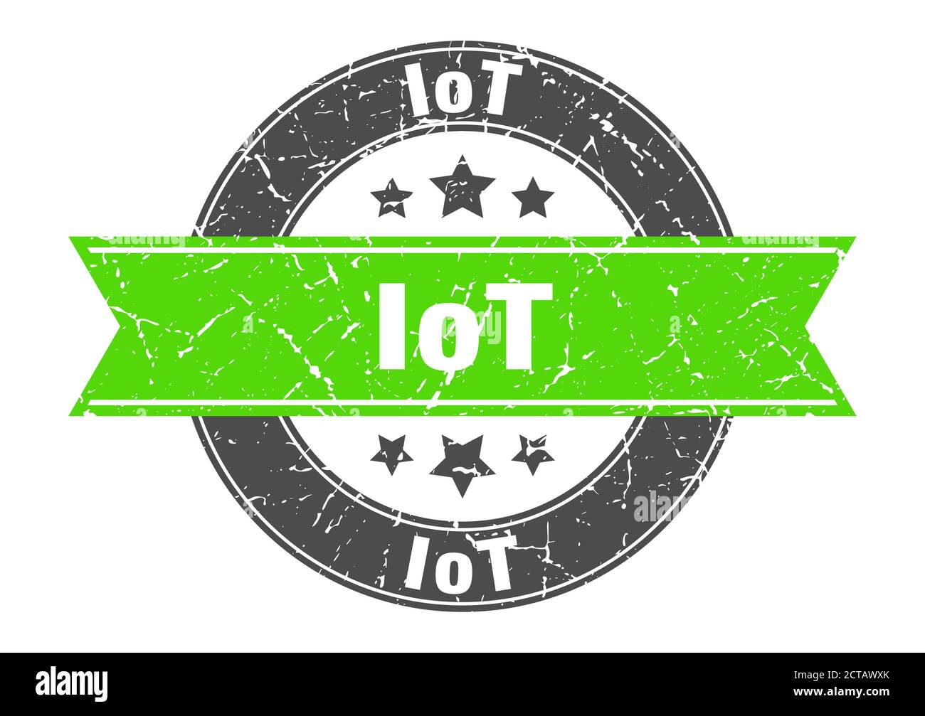 iot round stamp with ribbon. sign. label Stock Vector Image & Art - Alamy