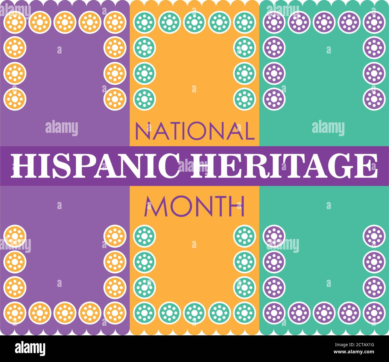 national hispanic heritage month with flowers frame design, culture and ...
