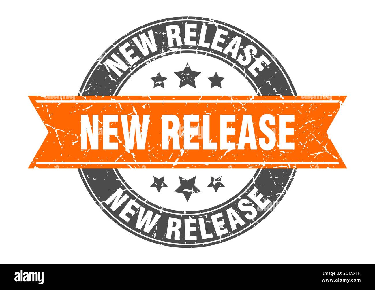 new release round stamp with ribbon. sign. label Stock Vector Image ...