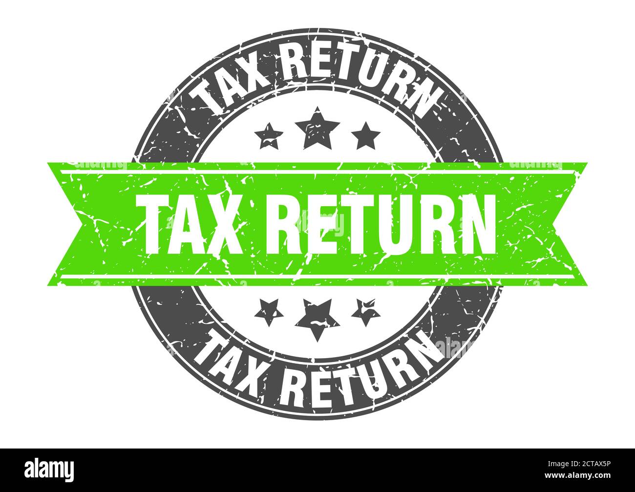 tax return round stamp with ribbon. sign. label Stock Vector Image ...