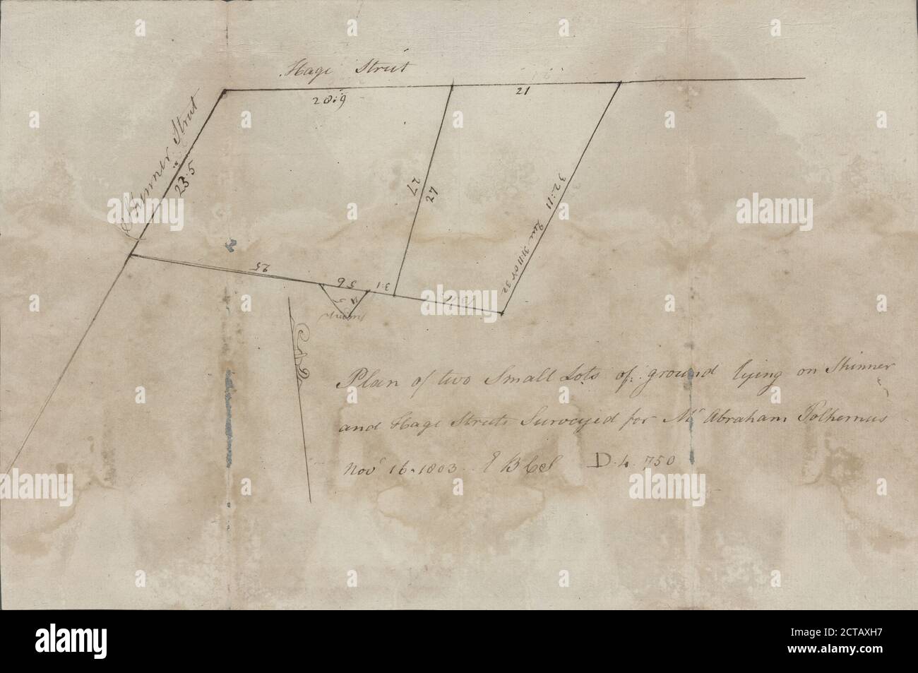 Skinner and Hage Streets, cartographic, Maps, 1803 Stock Photo - Alamy
