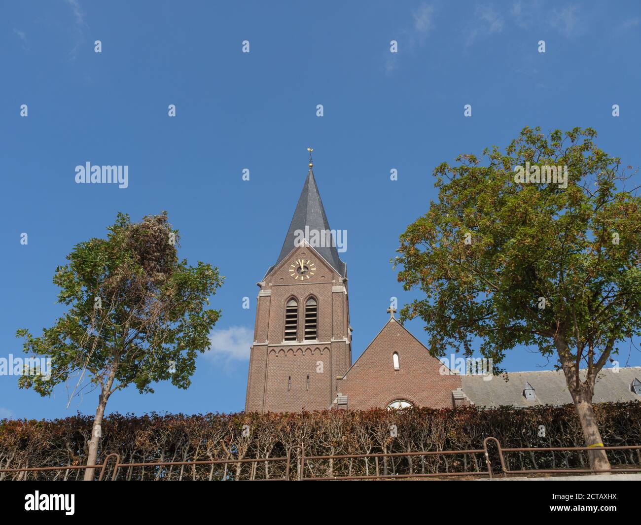 the dutch village kessel at the river maas Stock Photo - Alamy