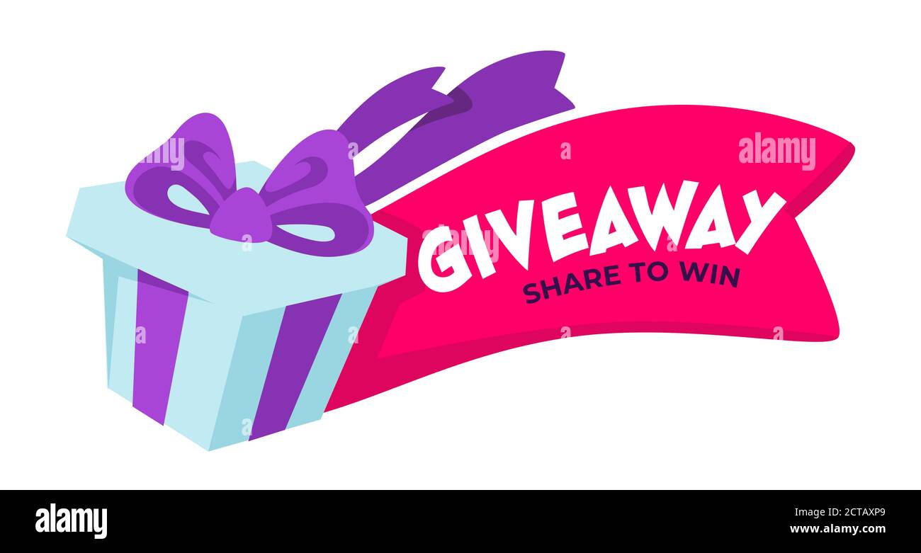 Giveaway share to win advertisement in social media Stock Vector Image ...