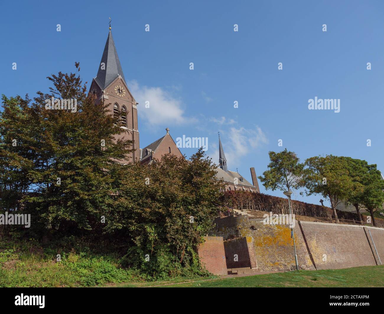 the dutch village kessel at the river maas Stock Photo - Alamy