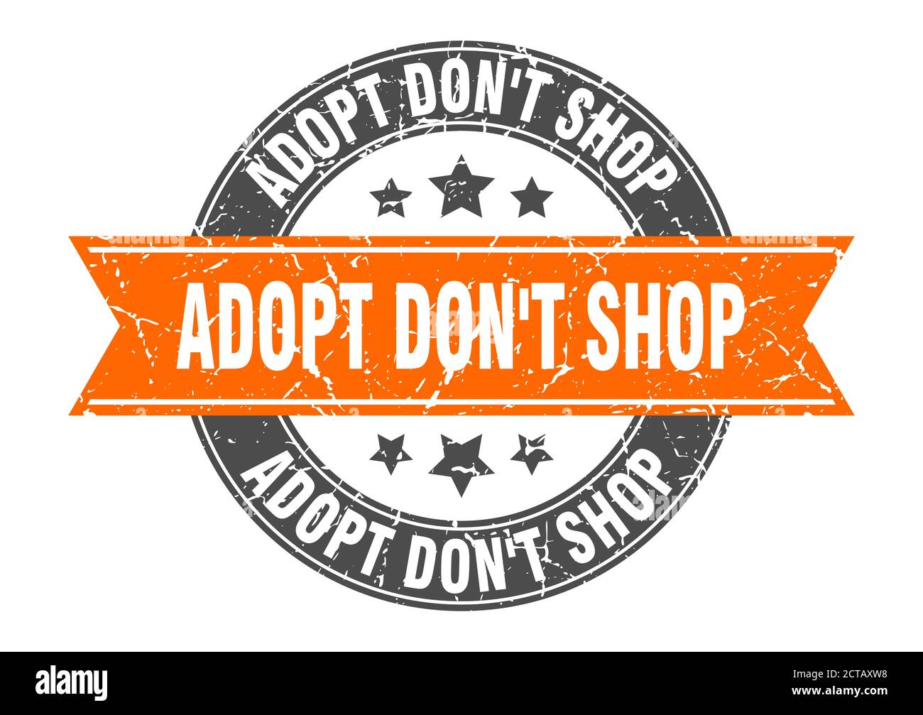 adopt don't shop round stamp with ribbon. sign. label Stock Vector ...