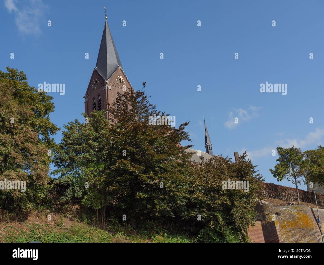 the dutch village kessel at the river maas Stock Photo - Alamy