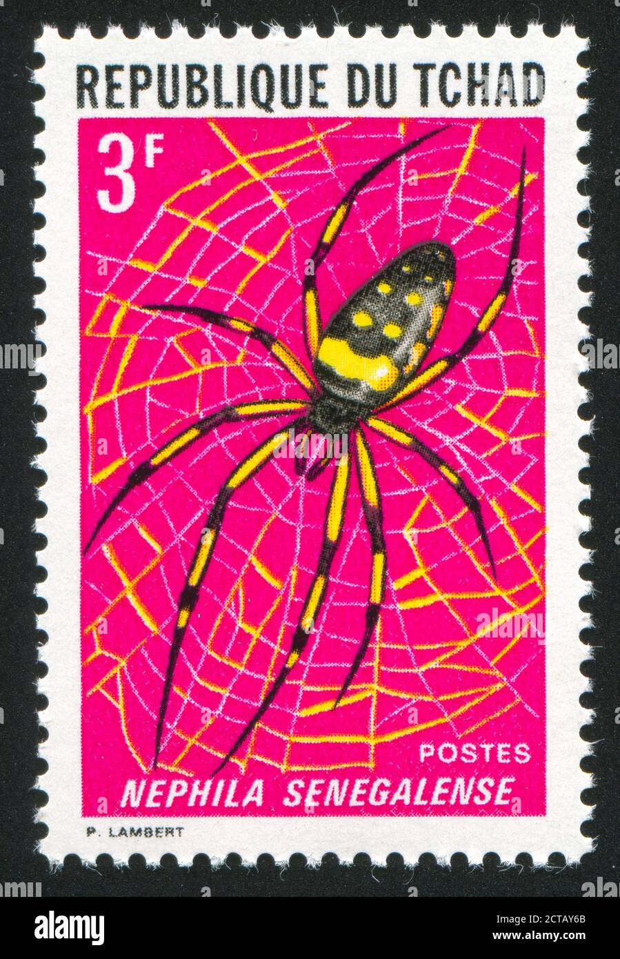 CHAD - CIRCA 1972: stamp printed by Chad, shows Silk spider, circa 1972 ...