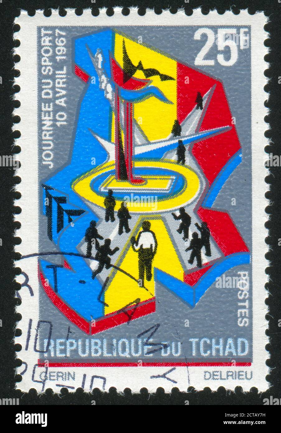 CHAD - CIRCA 1967: stamp printed by Chad, shows Map of Chad and Various ...