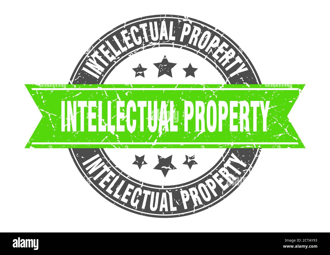 intellectual property round stamp with ribbon. sign. label Stock Vector ...