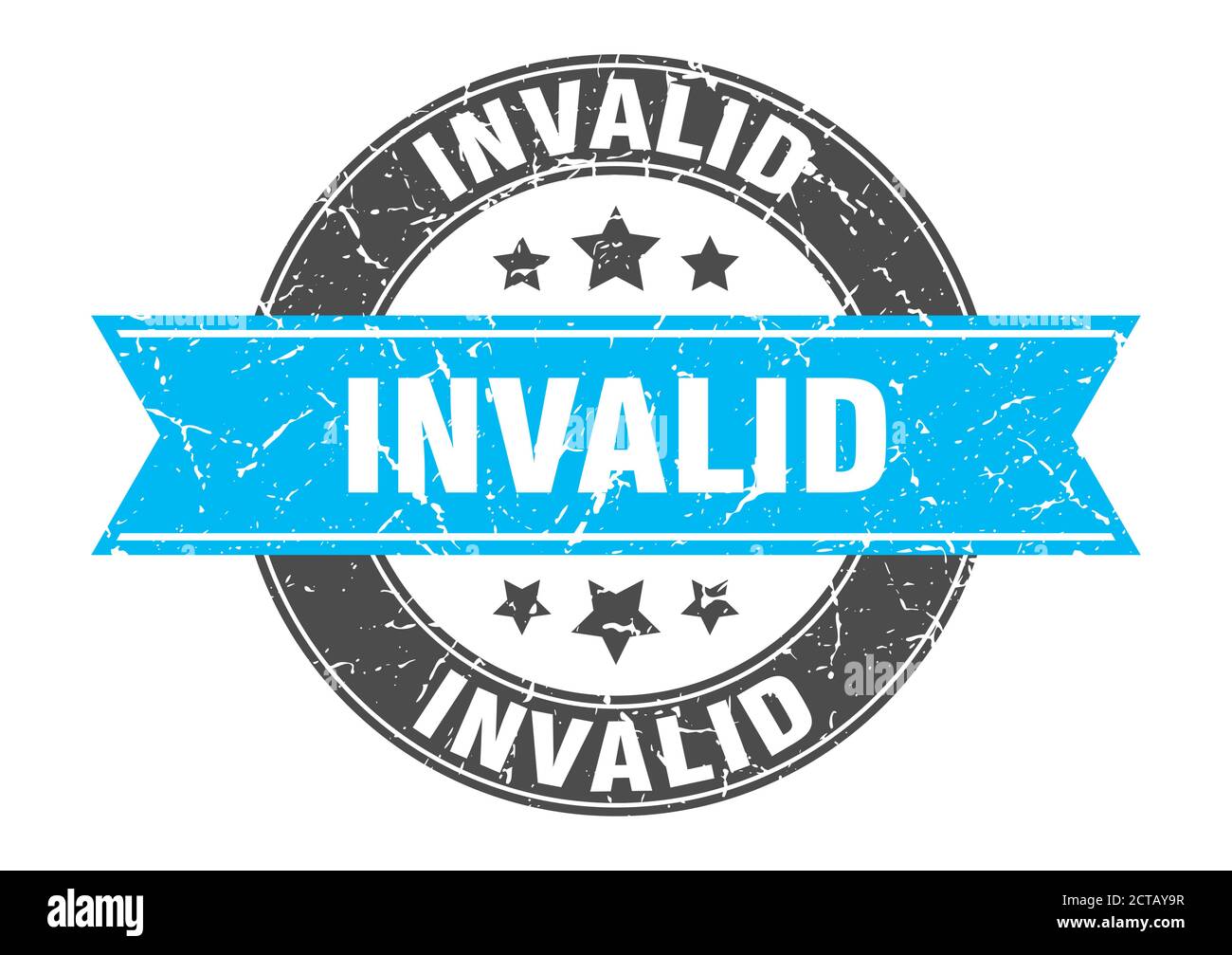 invalid round stamp with ribbon. sign. label Stock Vector Image & Art ...