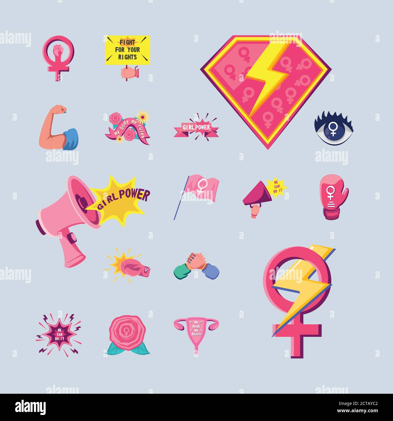 feminism detailed style icons group design international movement theme ...
