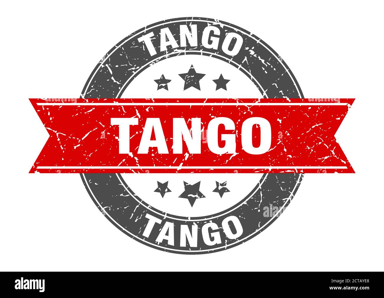 tango round stamp with ribbon. sign. label Stock Vector Image & Art - Alamy