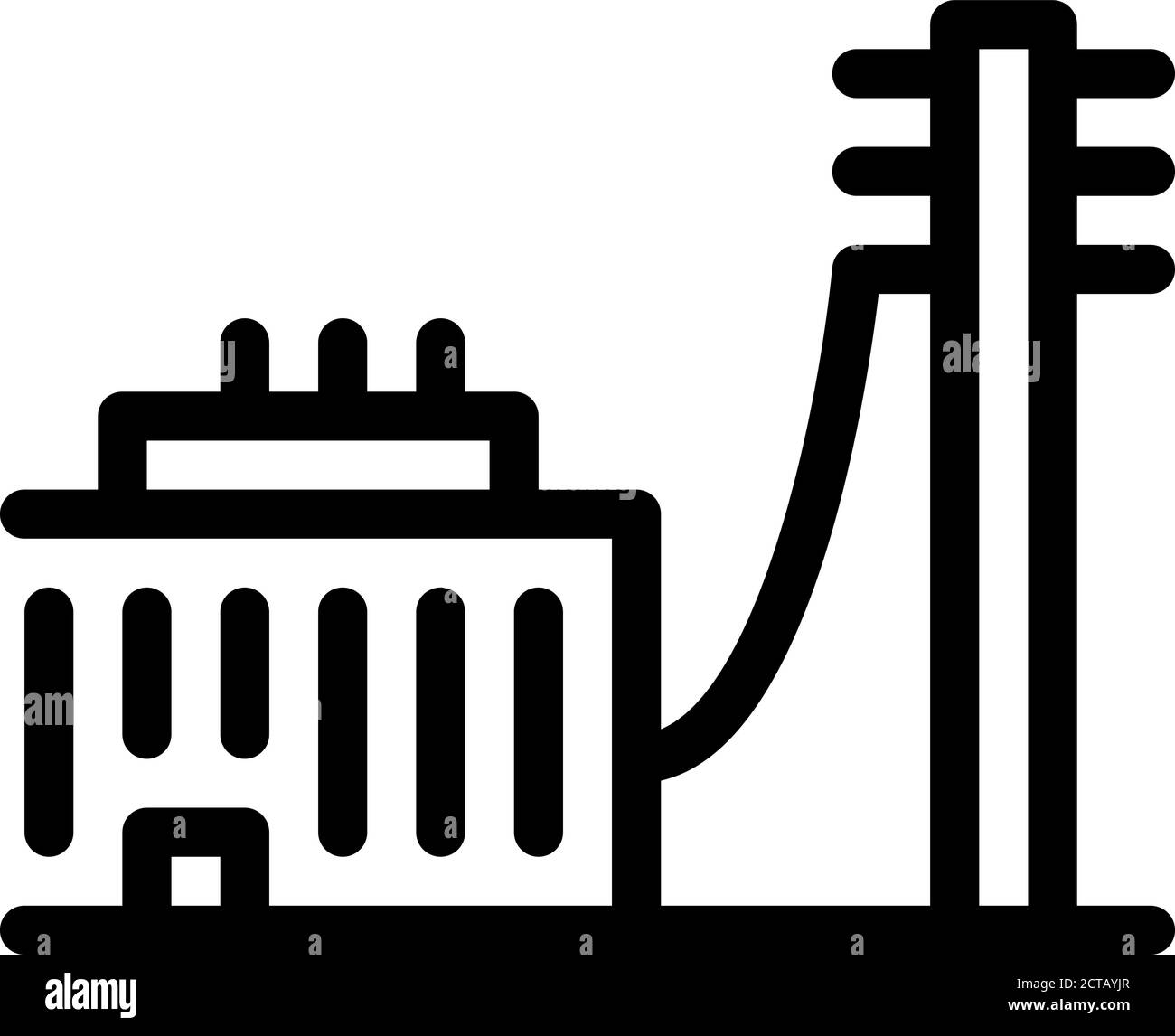 building connected electricity post icon vector outline illustration ...