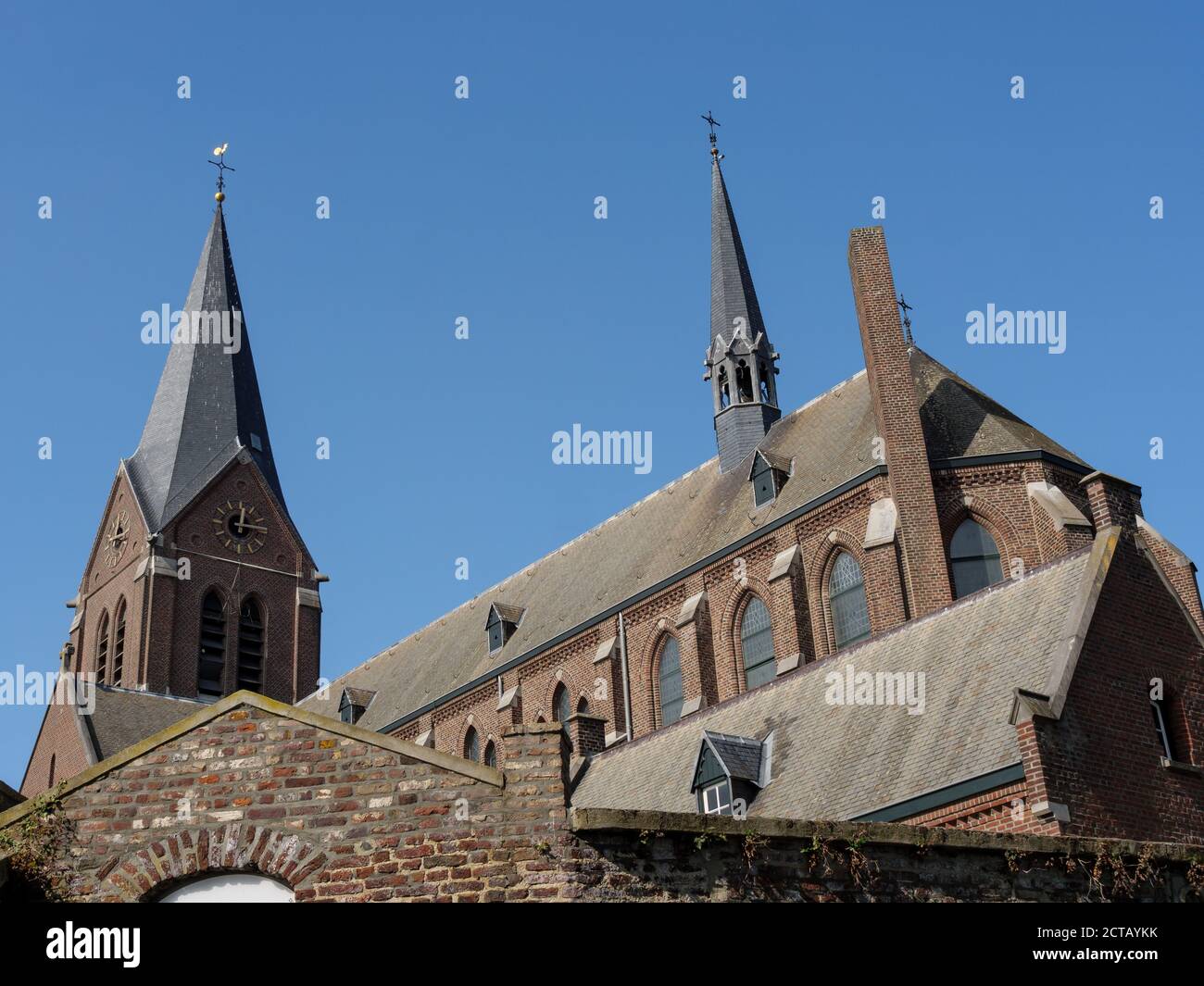 the dutch village kessel at the river maas Stock Photo - Alamy