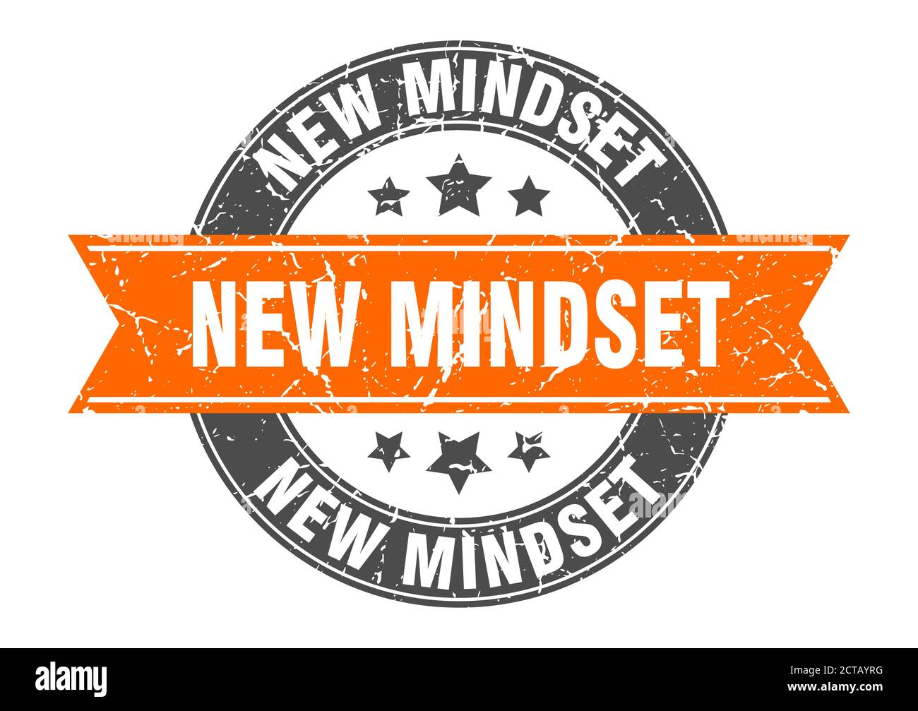 new mindset round stamp with ribbon. sign. label Stock Vector Image ...